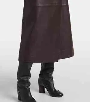 THE FRANKIE SHOP Hedi Leather Wrap Skirt