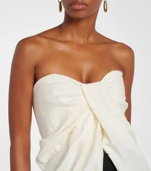Tove Draped Linen And Cotton-blend Top