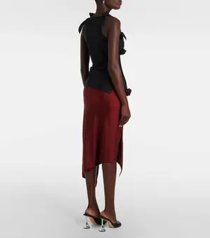 Coperni Floral-applique Asymmetric Top - Black