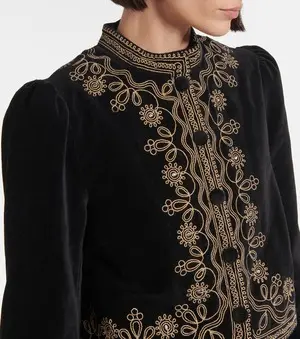 Rixo Embroidered Cotton Jacket