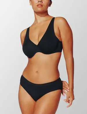 THIRDLOVE Organic Cloud Cotton Perfect Coverage Bra - Black