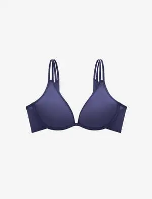 THIRDLOVE Bare Mesh Plunge Bra - Indigo
