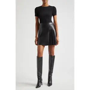 Alice + Olivia Chara Mixed Media Minidress