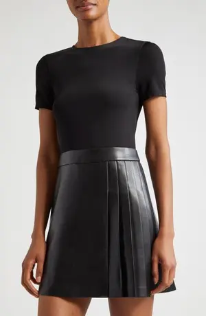 Alice + Olivia Chara Mixed Media Minidress