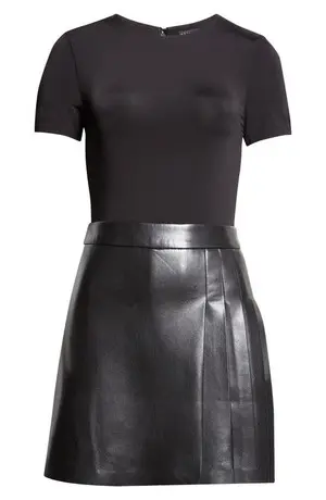 Alice + Olivia Chara Mixed Media Minidress