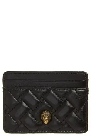 Kurt Geiger Quilted Leather Card Holder - Black