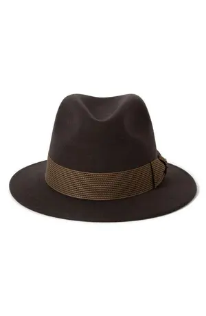 Brixton Roma Wool Felt Fedora - Chocolate/bronze