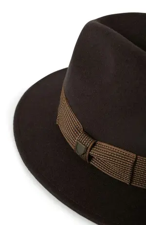 Brixton Roma Wool Felt Fedora - Chocolate/bronze
