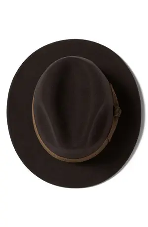 Brixton Roma Wool Felt Fedora - Chocolate/bronze