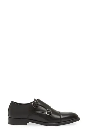Nordstrom Edison Double Monk Strap Shoe - Black
