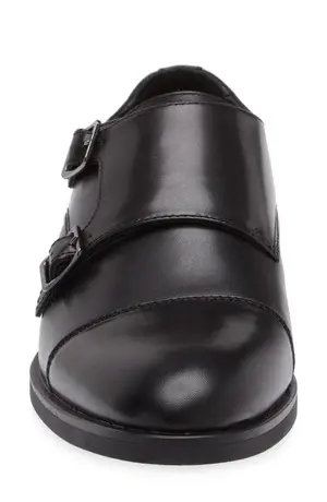 Nordstrom Edison Double Monk Strap Shoe - Black