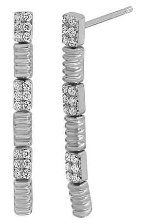 Bony Levy Cleo Diamond Linear Drop Earrings - 18k White Gold