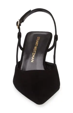 STUART WEITZMAN Vinnie 50 Slingback Pump - Black Suede