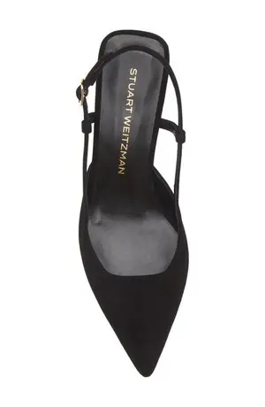 STUART WEITZMAN Vinnie 50 Slingback Pump - Black Suede