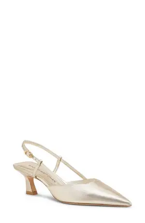 STUART WEITZMAN Vinnie 50 Slingback Pump - Light Gold