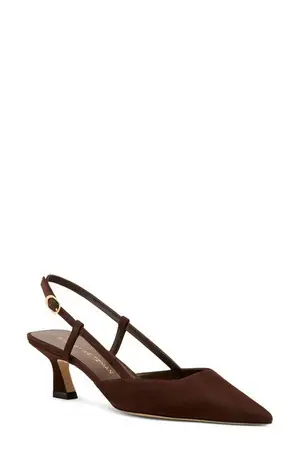 STUART WEITZMAN Vinnie 50 Slingback Pump Walnut/walnut