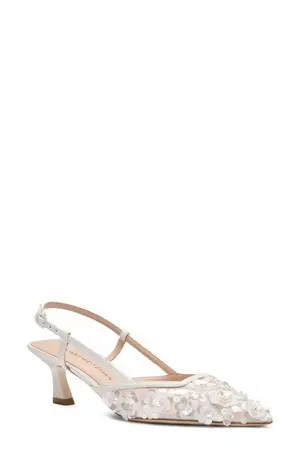 STUART WEITZMAN Vinnie 50 Slingback Pump White