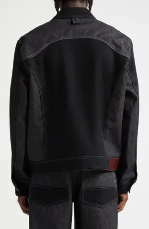 Nicholas Daley Rebel Paneled Denim Jacket In Black - 60% Off
