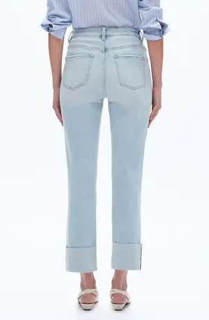 BAYEAS High-rise Straight Leg Jeans - Light Blue