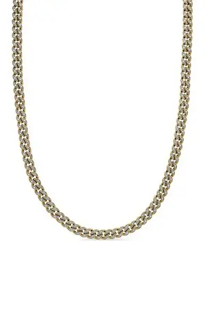 David Yurman 18k Gold Pavé Diamond Curb Chain Necklace - Gold/ Diamond
