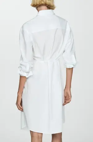 Mango Tie Waist Shirt Dress