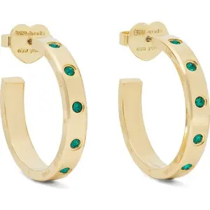 Kate Spade New York Cubic Zirconia Hoop Earrings - Emerald.