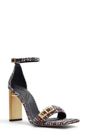 Ted Baker London T-buckle Ankle Strap Tweed Sandals