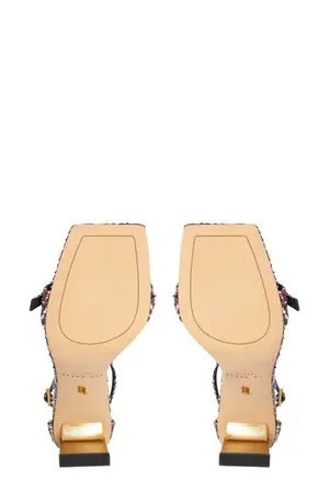 Ted Baker London T-buckle Ankle Strap Tweed Sandals