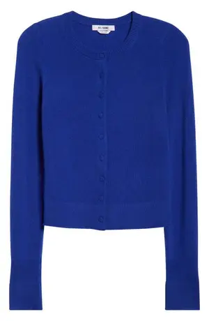RE/DONE Cashmere Crewneck Cardigan - Cobalt