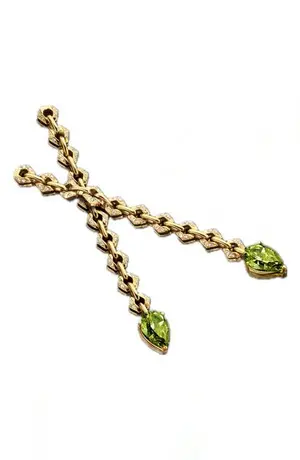 DRIES CRIEL DRIES CRIEL Bond Signature Tourmaline & Diamond Drop Earrings Green