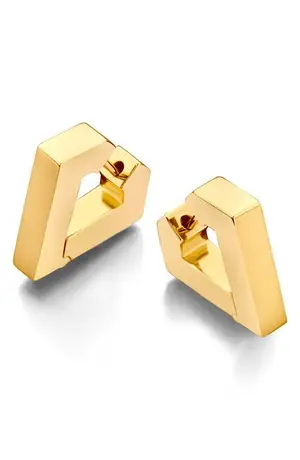 DRIES CRIEL Medium Brute Diamanti Hoop Earrings - Yellow Gold