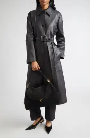 TOTEME Oversized Belted Leather Coat