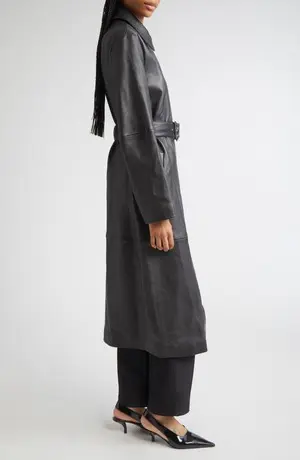 TOTEME Oversized Belted Leather Coat