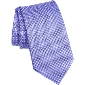 Zegna ZEGNA Micro Floral Silk Neck Tie Purple
