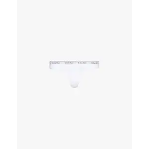 Calvin Klein Modern Logo Low-rise Stretch-cotton Thong - White