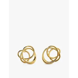 Monica Vinader Nura Wrap Vermeil Sterling-silver Stud Earrings - Yellow Gold