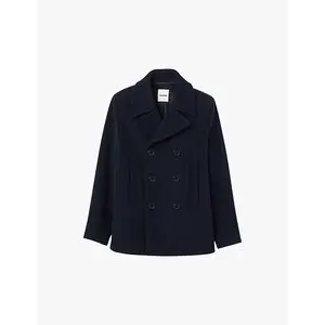 Sandro Double-breasted Wool-blend Coat - Bleus
