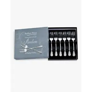ARTHUR PRICE Avalon Stainless-steel Pastry Forks Set Of Six - Stainless Steel