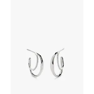 Monica Vinader Nura Wrap Diamond Hoop Earrings - Sterling Silver
