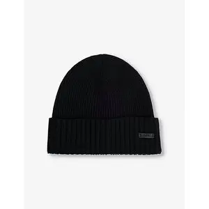 BOSS Ribbed Wool Knitted Beanie - Black