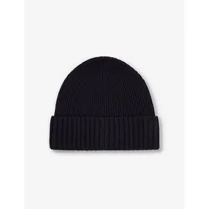 BOSS Ribbed Wool Knitted Beanie - Dark Blue