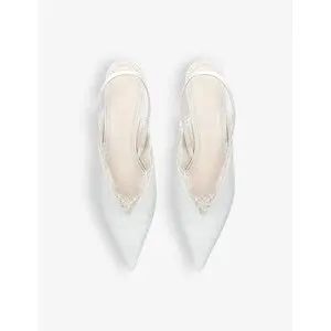 NEOUS Irena Sling 80 Lace-trim Satin Heeled Mules - Cream