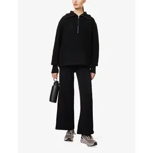 Varley Drawstring Waistband Wide-leg Stretch-woven Trousers - Black