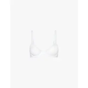 Calvin Klein Sheer Marquisette Demi-cup Unlined Lace Bra - White