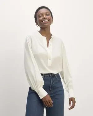 Everlane Washable Silk Henley Shirt