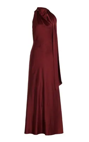 Significant Other Adriana Draped Satin Halter Gown