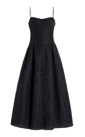 Adam Lippes Rickie Leopard Jacquard Midi Dress