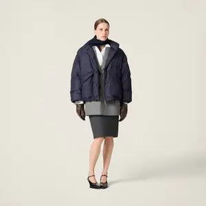 Miu Miu Medium-weight Technical Pongé Down Jacket
