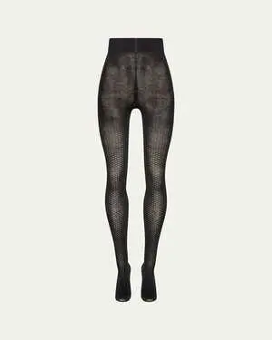 Wolford Dotted Jacquard Tights, 100 Denier