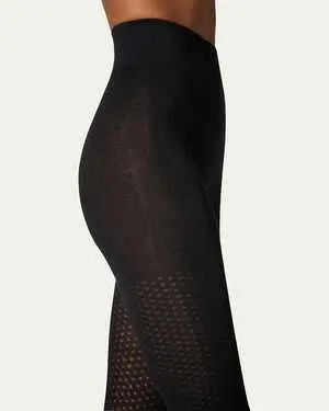 Wolford Dotted Jacquard Tights, 100 Denier